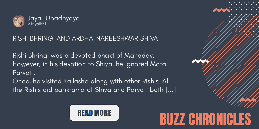 RISHI BHRINGI AND ARDHA-NAREESHWAR SHIVA Rishi Bhringi was…