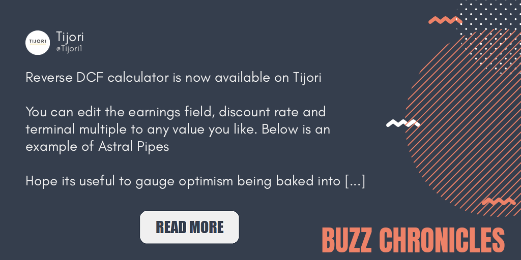 Reverse DCF calculator is now available on Tijori You can…