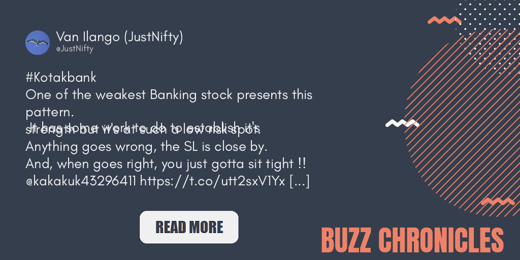 #Kotakbank One of the weakest Banking stock presents this p…