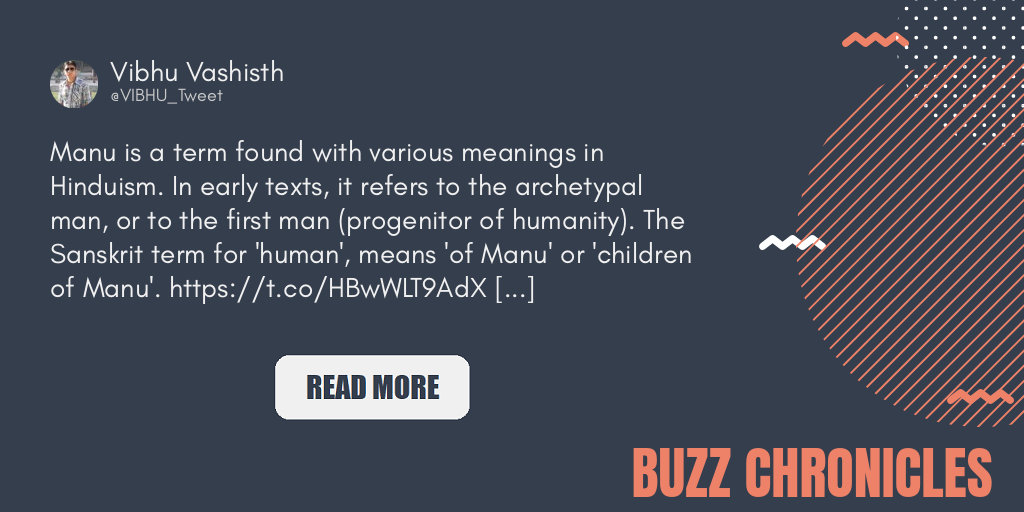 Manu is a term found with various meanings in Hinduism. In…