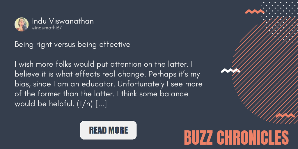 Being right versus being effective I wish more folks woul…